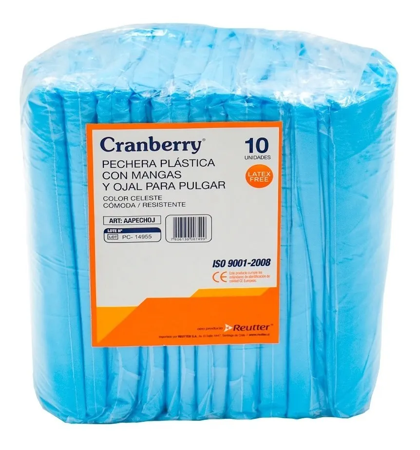 Pechera Plástica con Manga y Ojal para Dedo pulgar - Cranberry